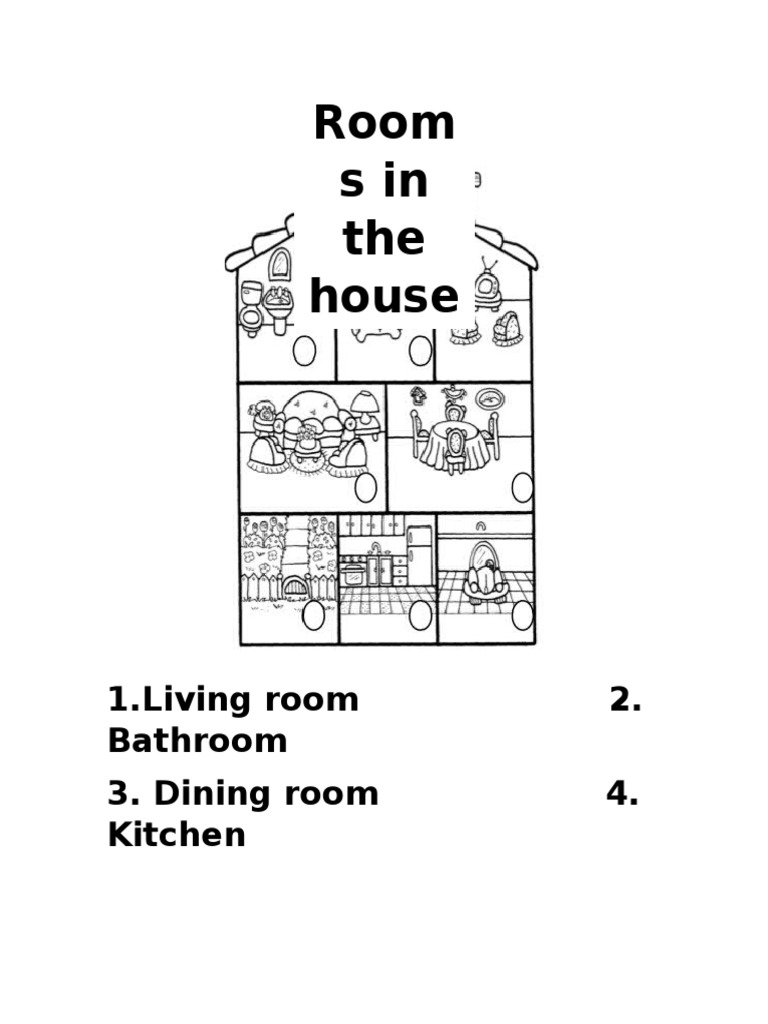 Room Sin The House: 1.living Room 2. Bathroom 3. Dining Room 4. Kitchen ...