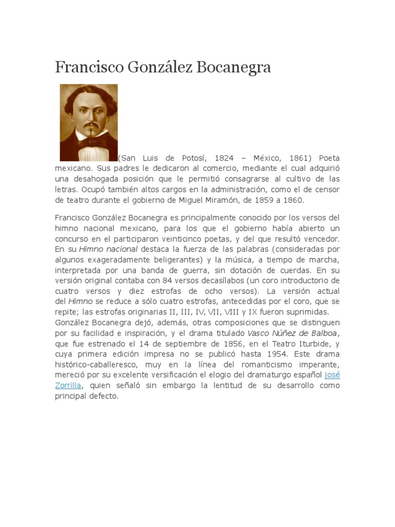 Francisco Bocanegra Biografia , Biography of Francisco González ...