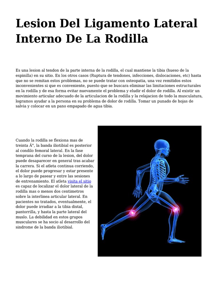 Lesion Del Ligamento Lateral Interno de La Rodilla | PDF | Parestesia ...