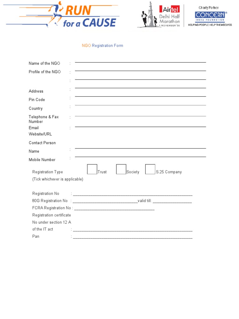 NGO Registration Form | PDF | Non Governmental Organization | Cheque