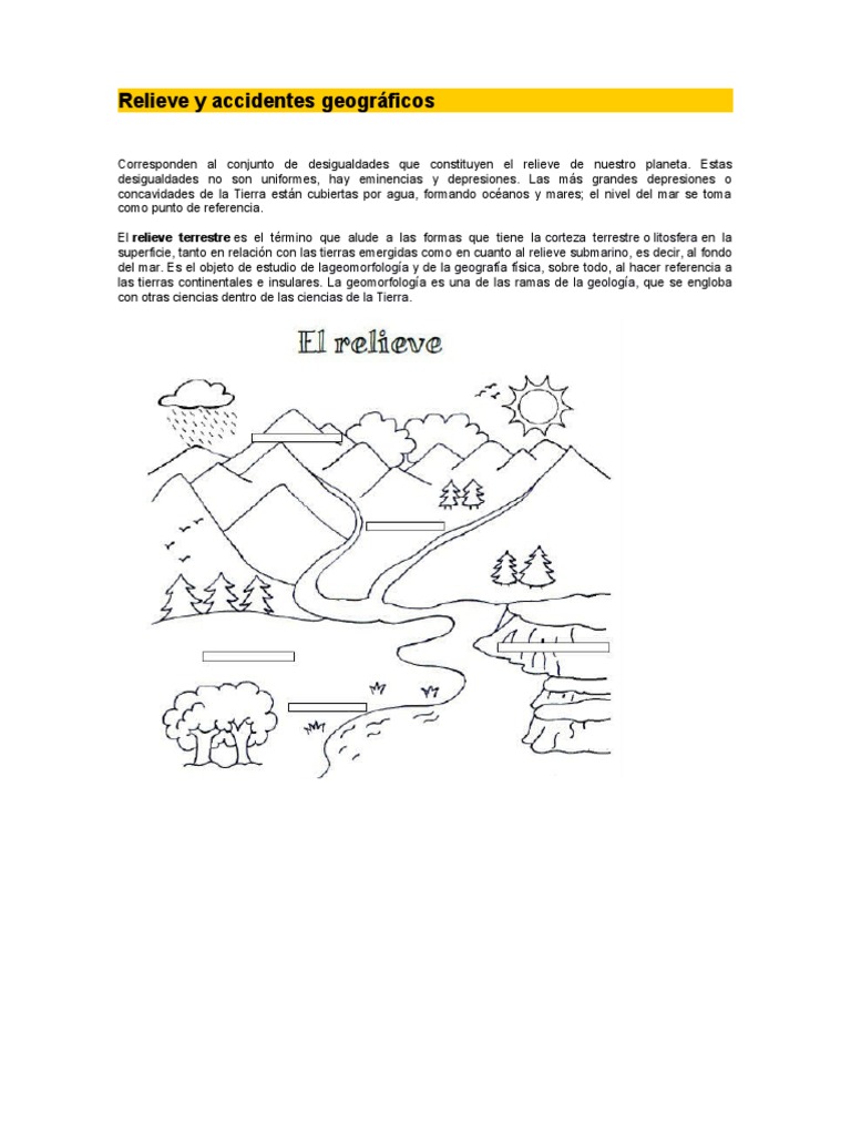 Relieve y Accidentes Geográficos | PDF | Mar | Continente
