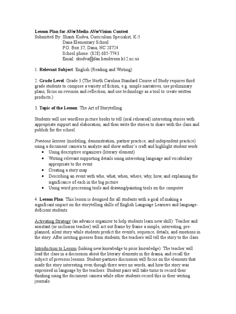 Storytelling Lesson Plan for Grade 3 | PDF | Lesson Plan | Semiotics