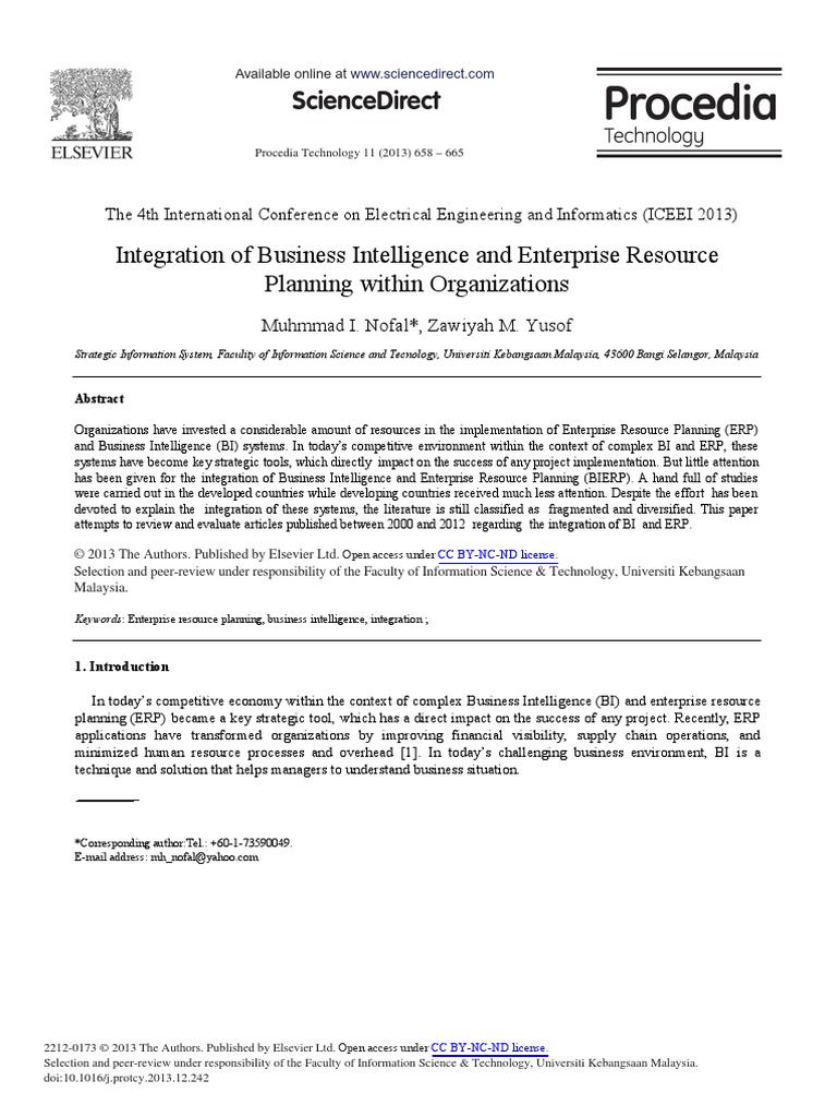 Business Intelligence | PDF | Enterprise Resource Planning | Business ...