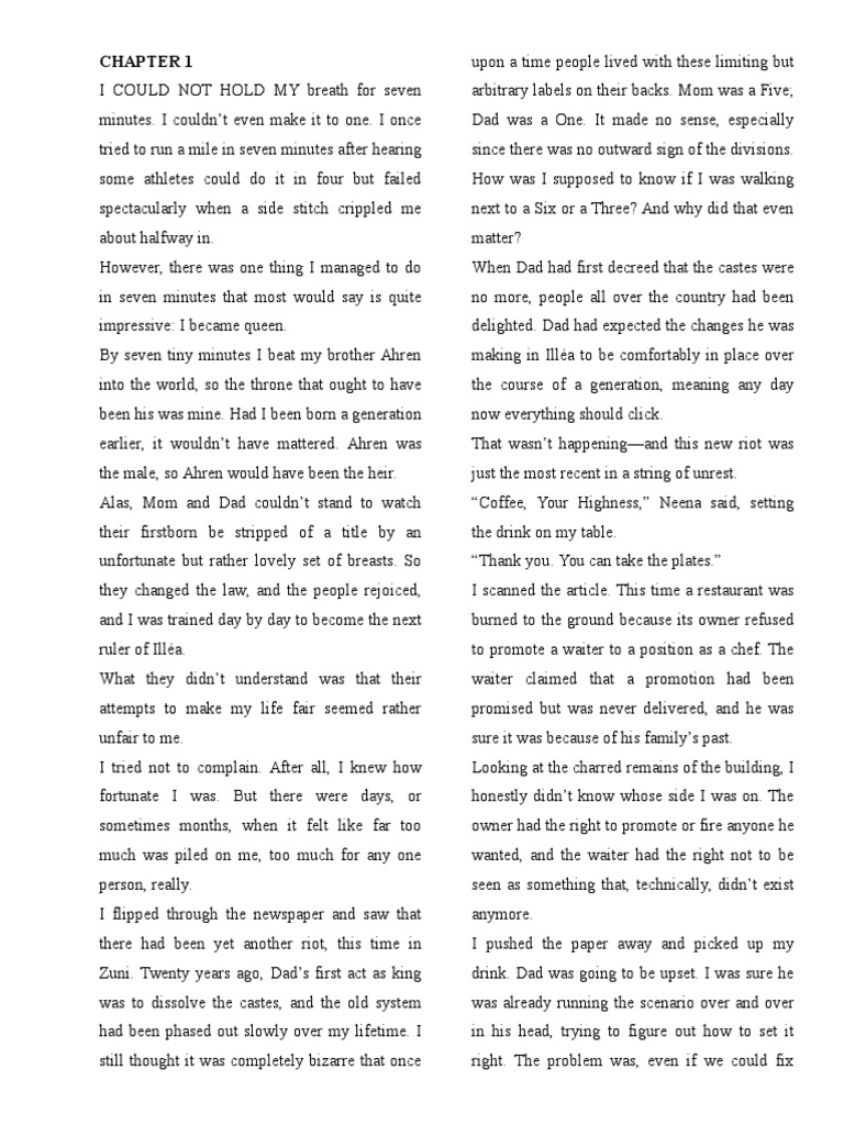 The Heir Chapters 1 To 4 Kiera Cass | PDF