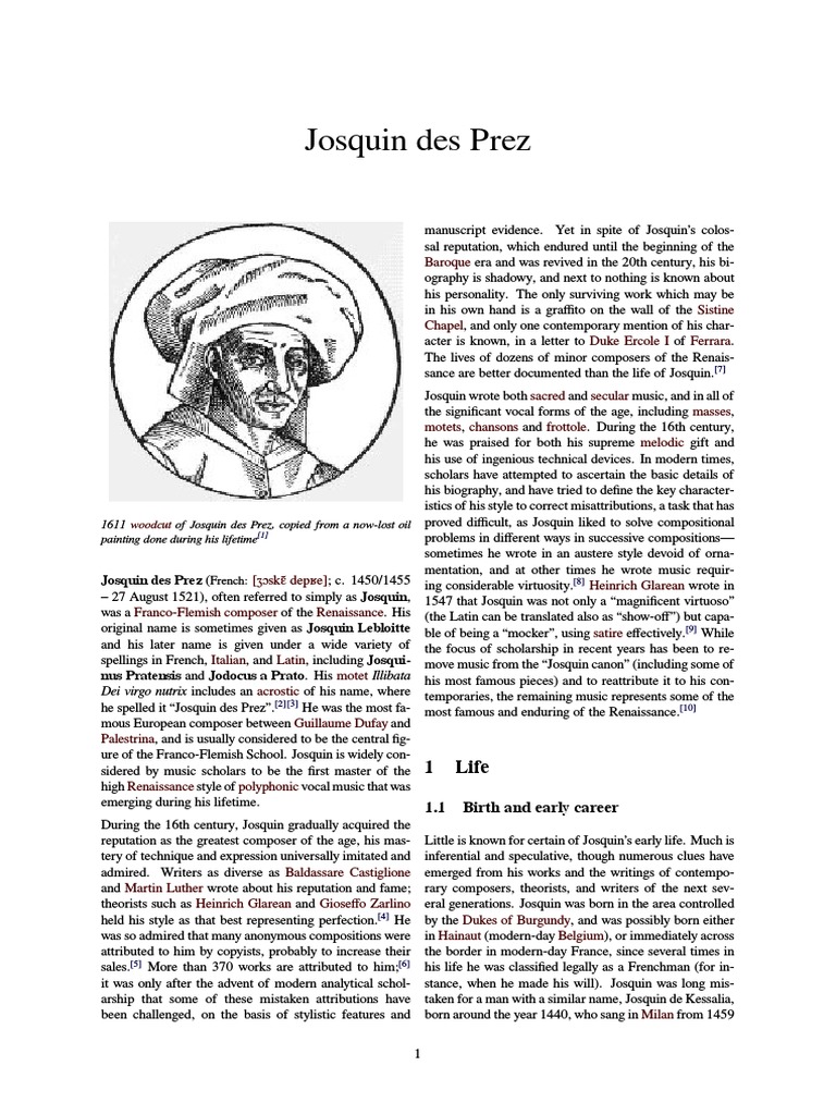 Josquin Des Prez PDF | PDF | Musicology | Classical Music