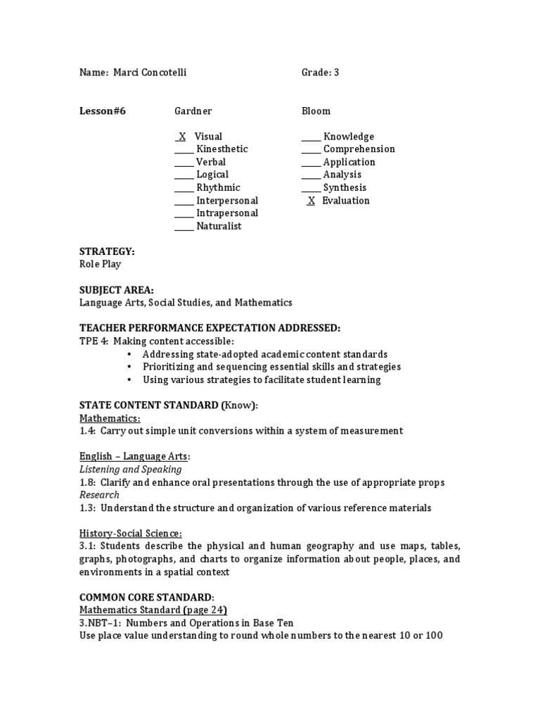 Lesson Plan Role Play | PDF | Reading Comprehension | Cognition