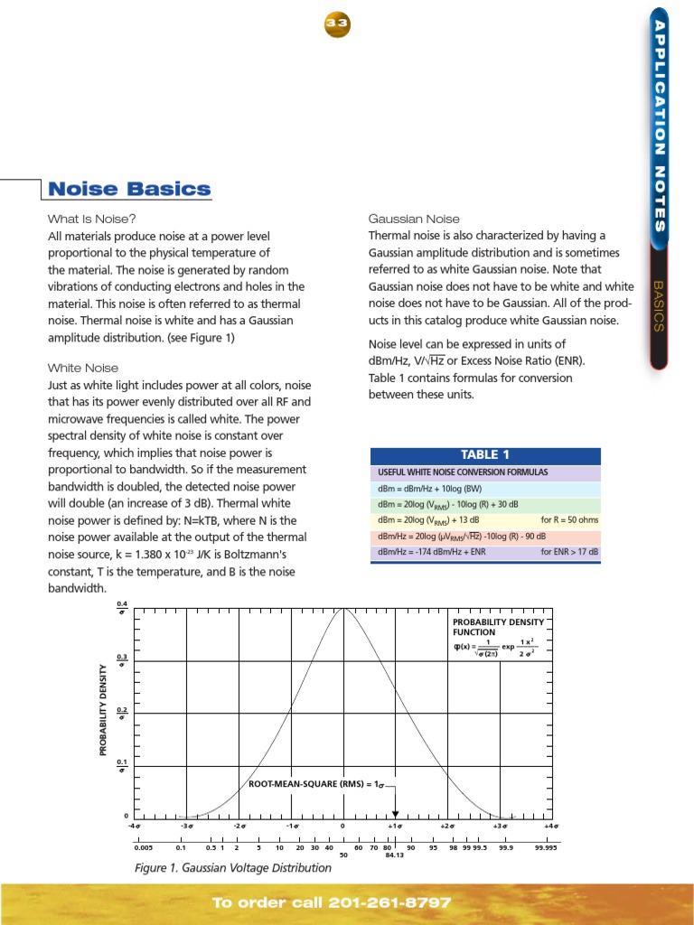 Noise Basics: To Order Call 201-261-8797 | PDF | Spectral Density ...