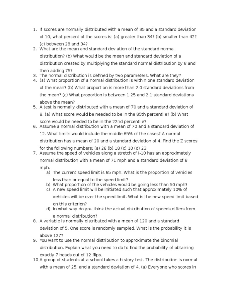 Normal Distribution Vehicle Speed Analysis | PDF | Normal Distribution ...