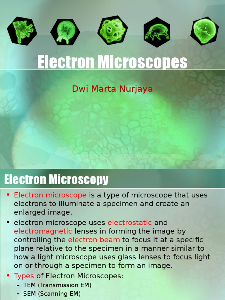 09 - Electron Micros | PDF | Scanning Electron Microscope | Transmission Electron Microscopy