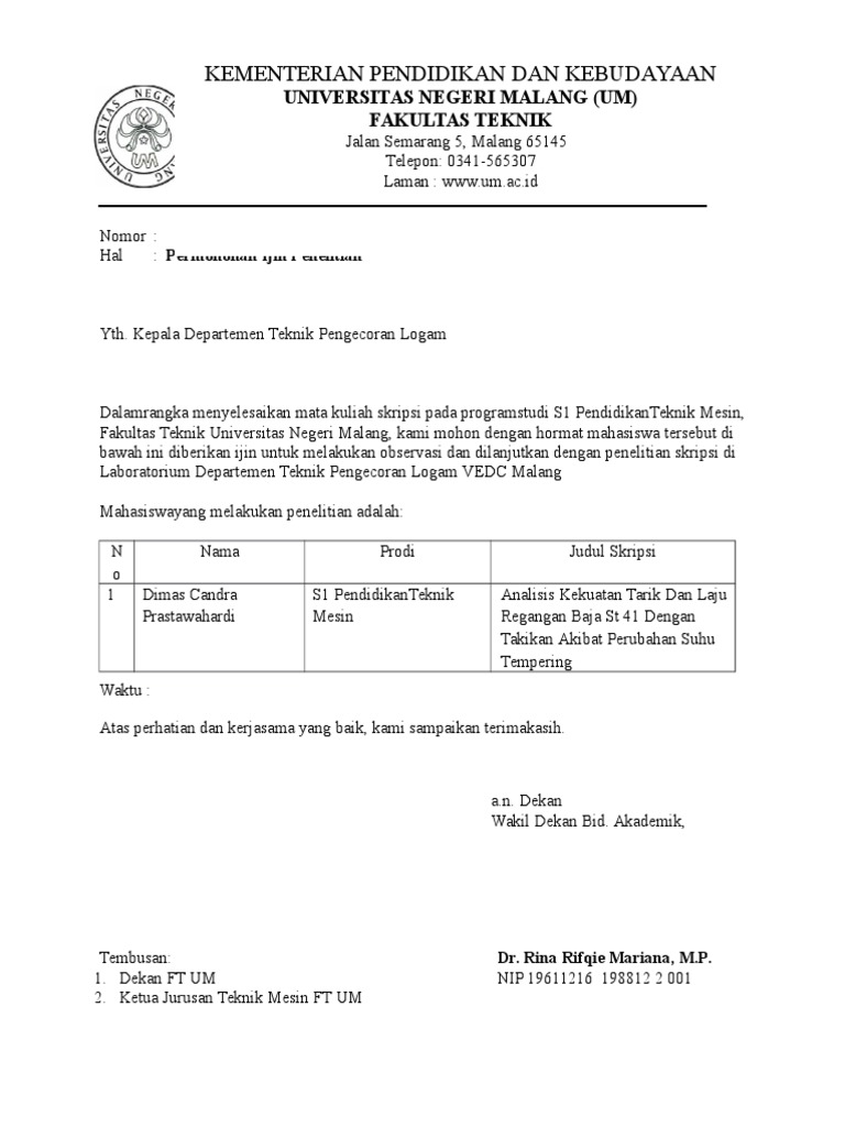 Kop Surat Um 6 April 2011 | PDF