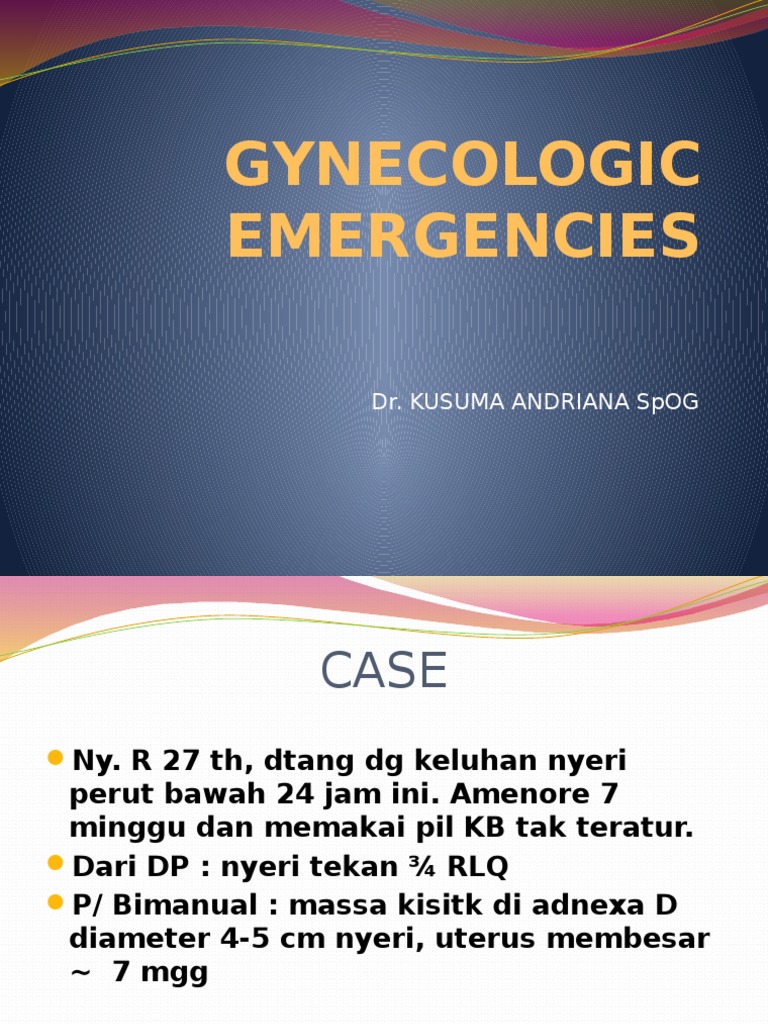 Gynecologic Emergencies Overview | PDF