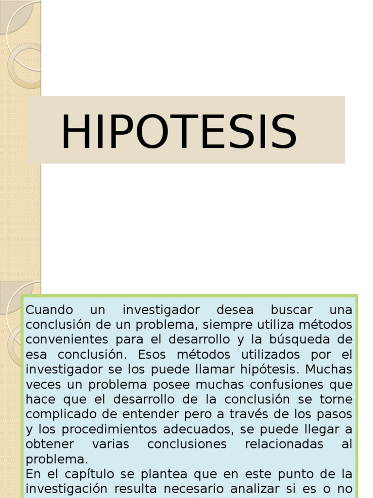 Hipotesis | Hipótesis | Teoría