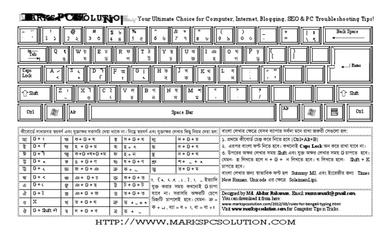 Bijoy Keyboard Layout by Marks PC Solution