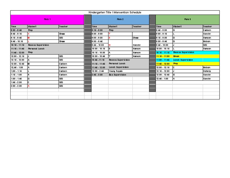 Fall Title 1 para Schedule 14 15 - Winter Schedule | PDF | Home & Garden