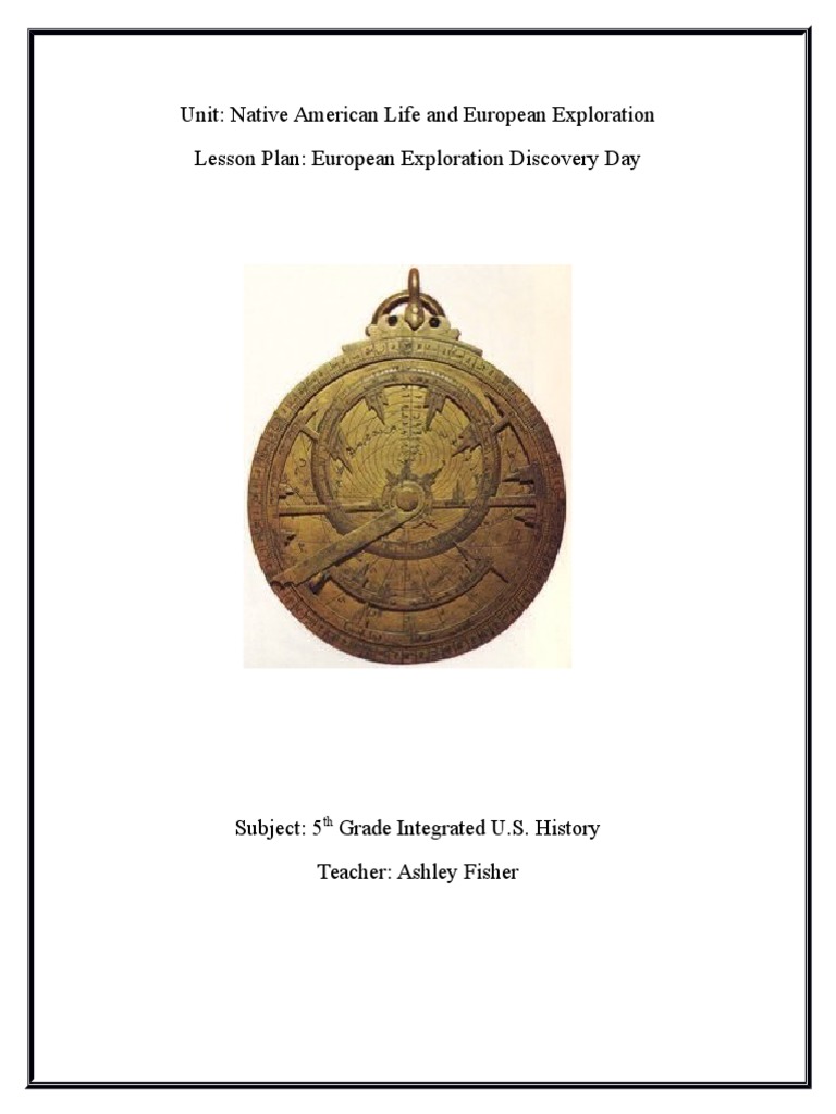 Unit: Native American Life and European Exploration Lesson Plan ...
