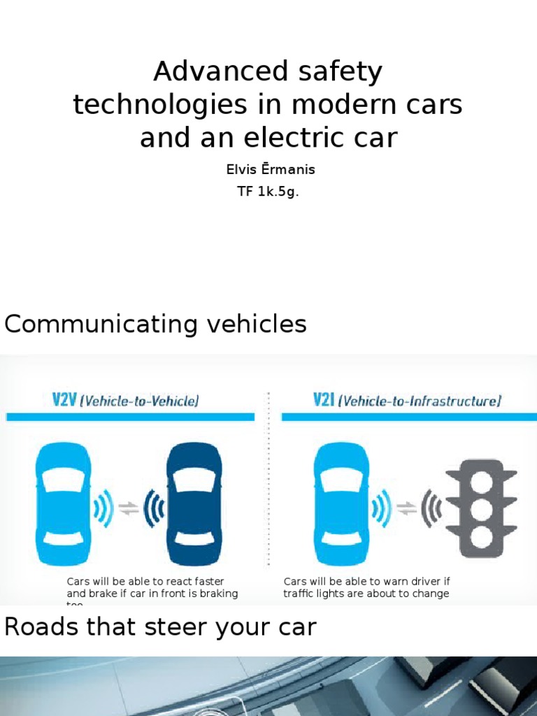 Advanced Safety Technologies in Modern Cars and An Electric Car | PDF ...