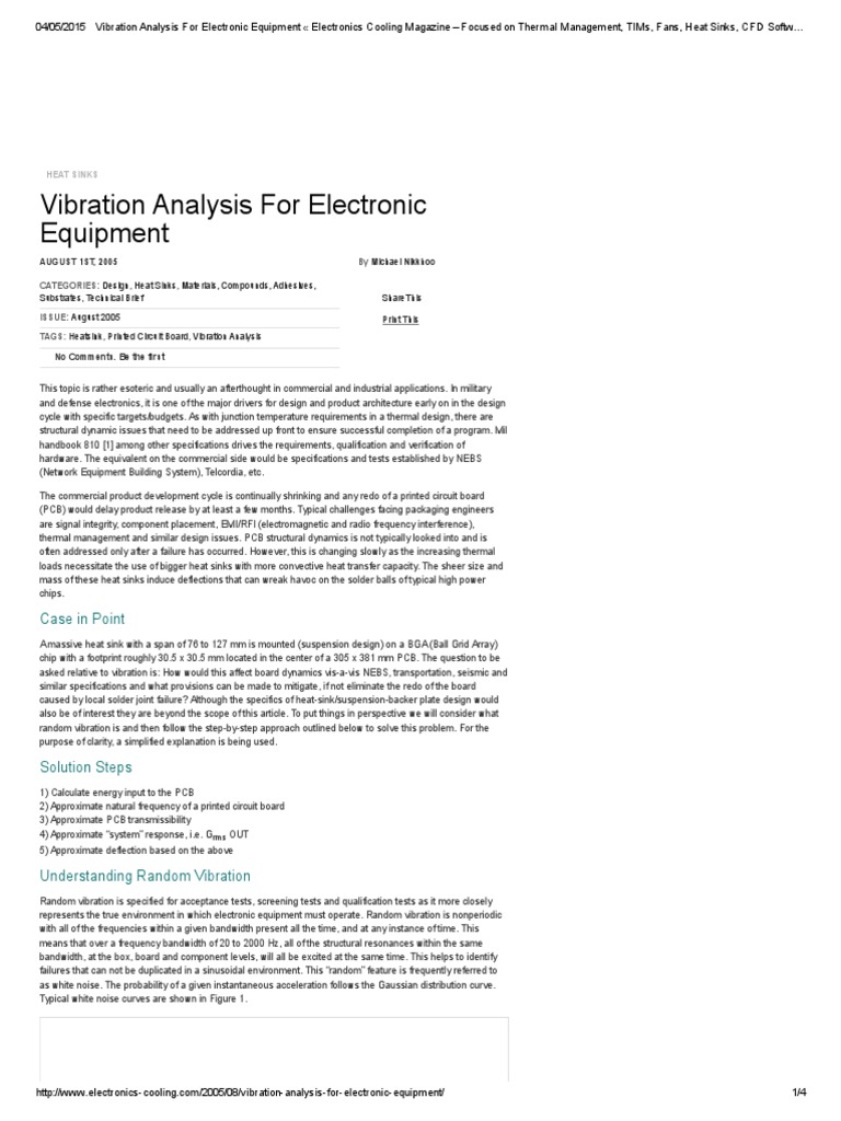 Vibration Analysis for Electronics Design | PDF | Printed Circuit Board ...