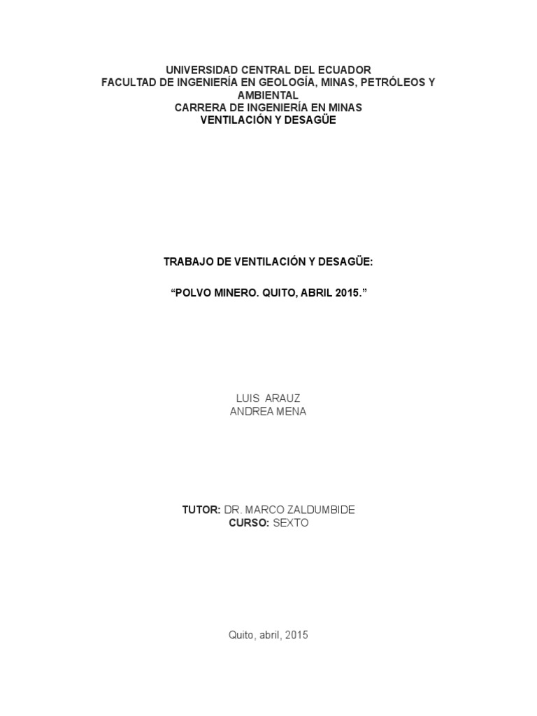 Polvo Minero | PDF | Polvo | Minería