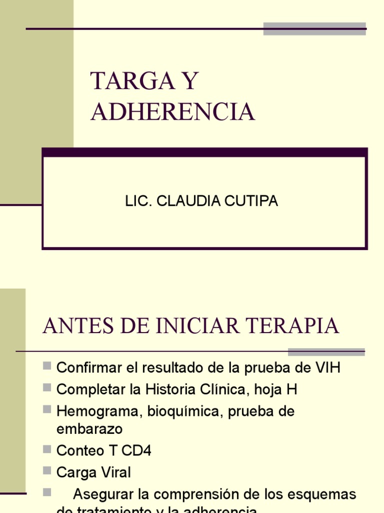 Targa y Adherencia | PDF | Manejo del VIH / SIDA | Medicina