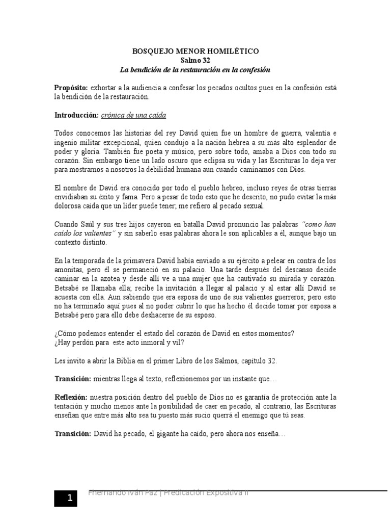 Bosquejo Para Predica | David | Pecado | Prueba gratuita de 30 días ...