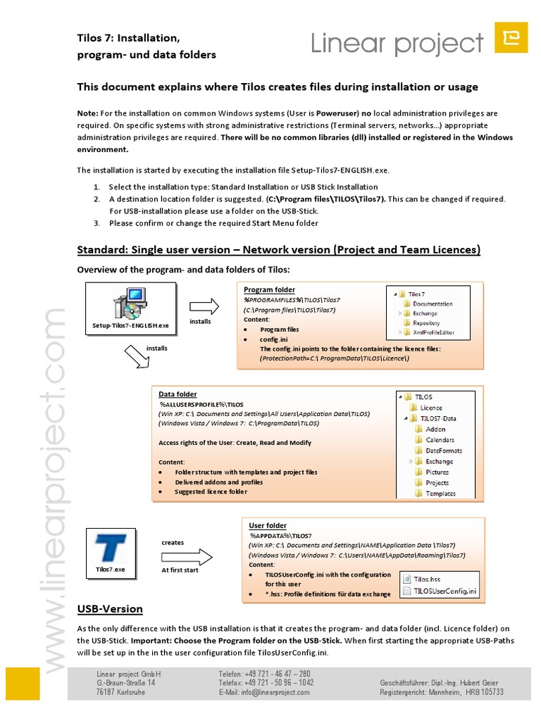 Tilos 7 Installation, Program and Data Folders | PDF