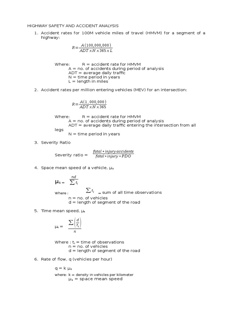 Highway Safety and Accident Metrics | PDF | Traffic Collision | Traffic