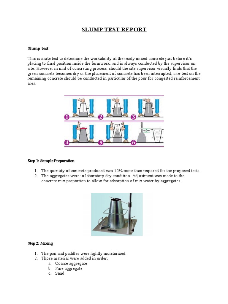 Slump Test Report | PDF | Concrete | Industries