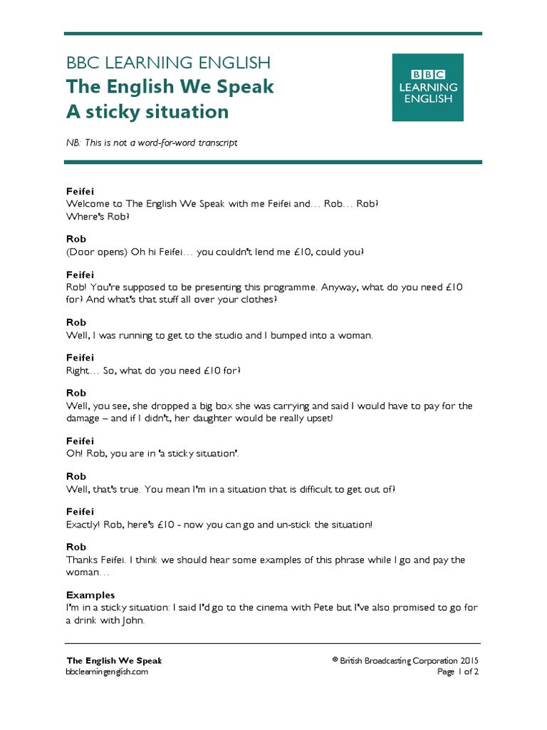 Tews A Sticky Situation | PDF | Language Arts & Discipline | Foreign ...