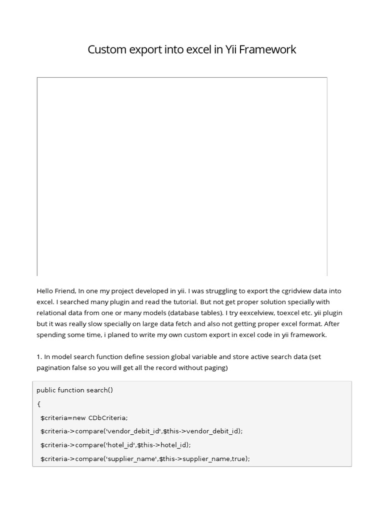 Custom Export Into Excel in Yii Framework 140123062342 Phpapp01 | PDF | Microsoft Excel | Data ...