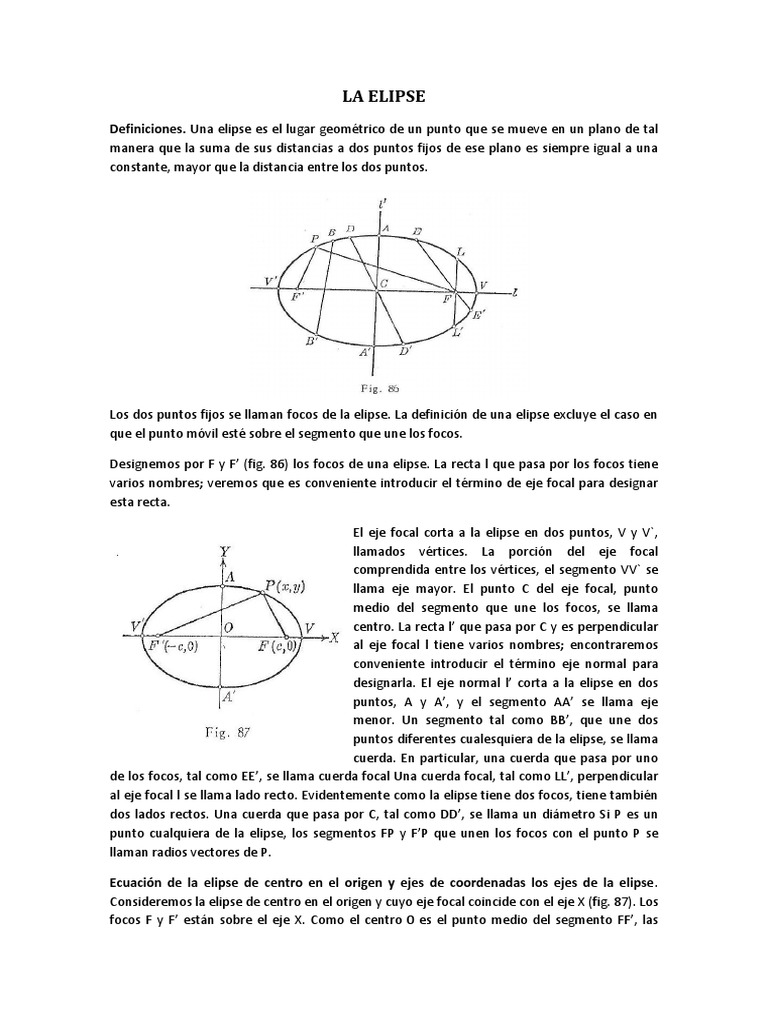 La Elipse | PDF | Elipse | Sistema de coordenadas Cartesianas