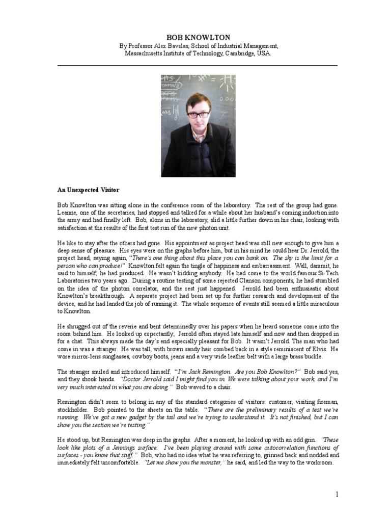 Case B - Bob Knowlton - Tues 29th July | PDF | Experiment | Time