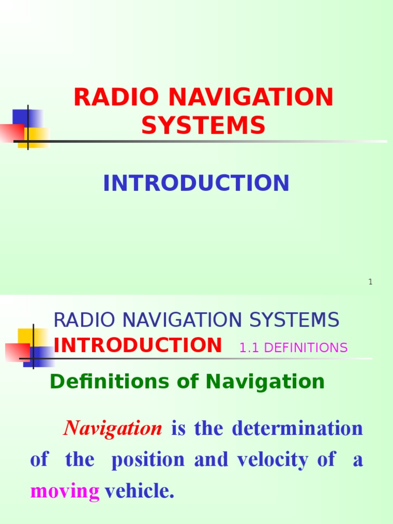 Overview of Radio Navigation Systems | PDF | Navigation | Wireless