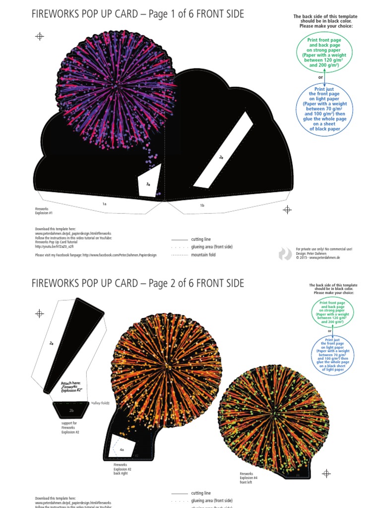 Fireworks Pop Up Card Template | PDF | Home & Garden