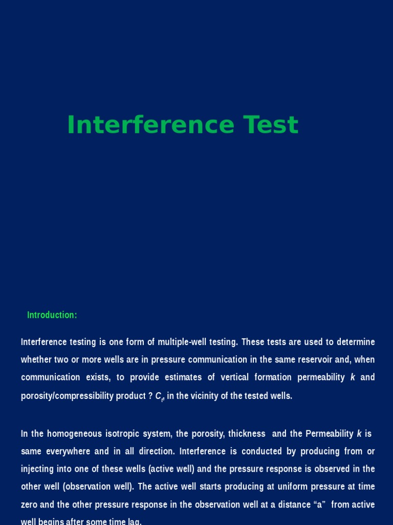 Interference Test | PDF | Petroleum Reservoir | Chemical Engineering