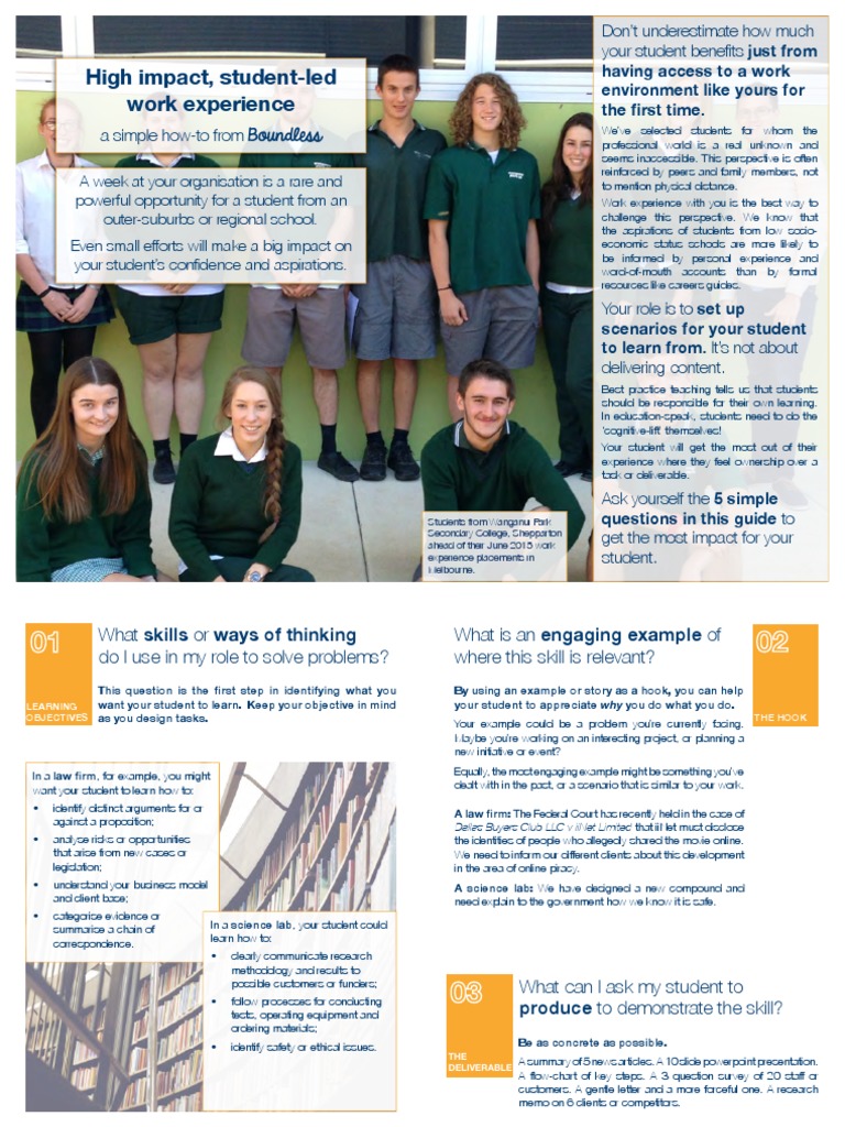 Boundless - 5 Steps For High Impact Work Experience | PDF | Science ...