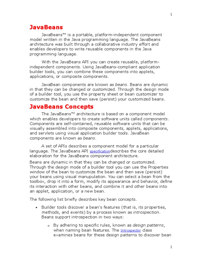 Java Beans | PDF