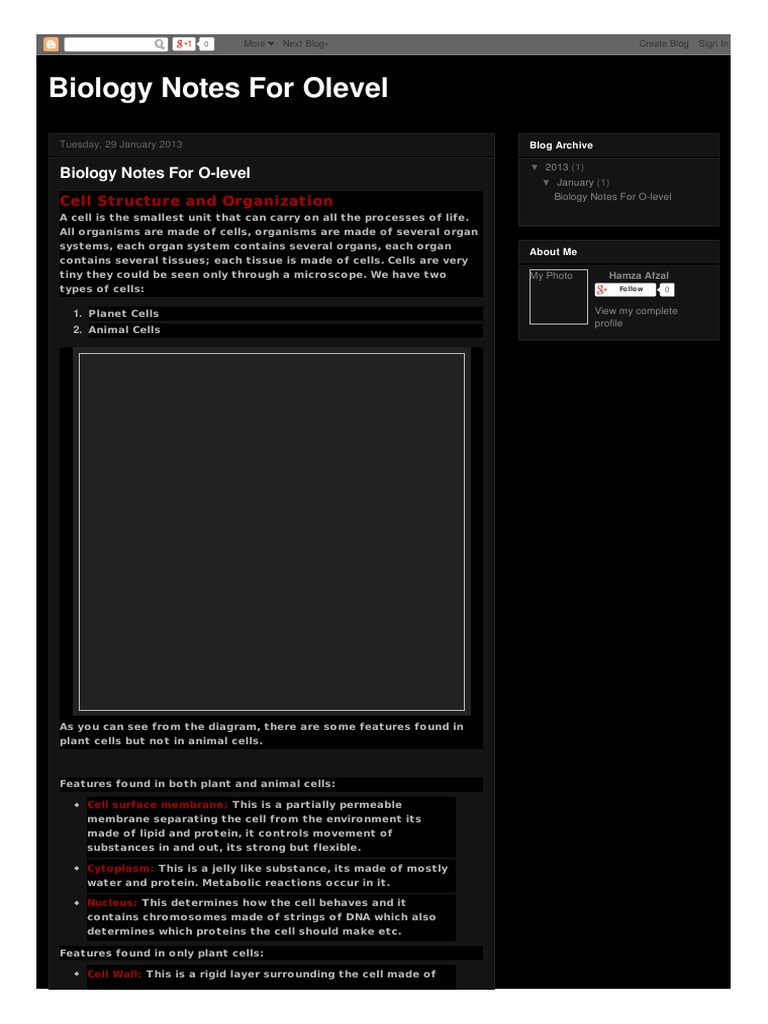 Biology Notes For Olevel | PDF | Digestion | Carbohydrates