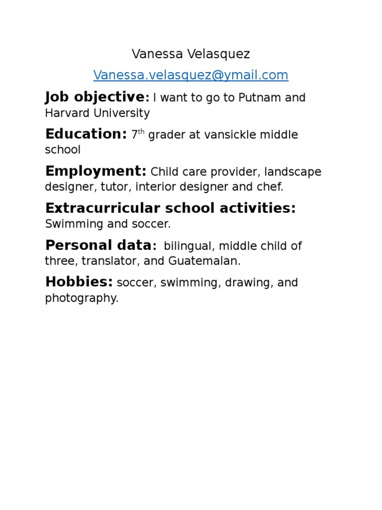 Vanessa Velasquez Resume | PDF