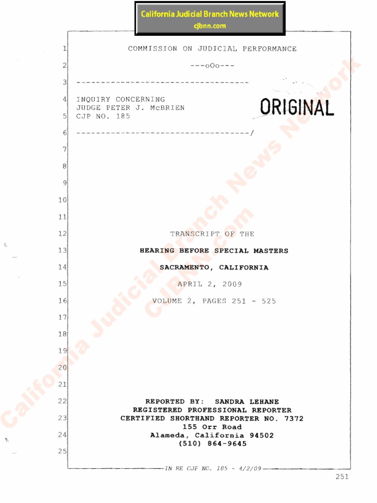 Robbi Joy Prosecution Testimony Against Judge Peter McBrien: Code of ...