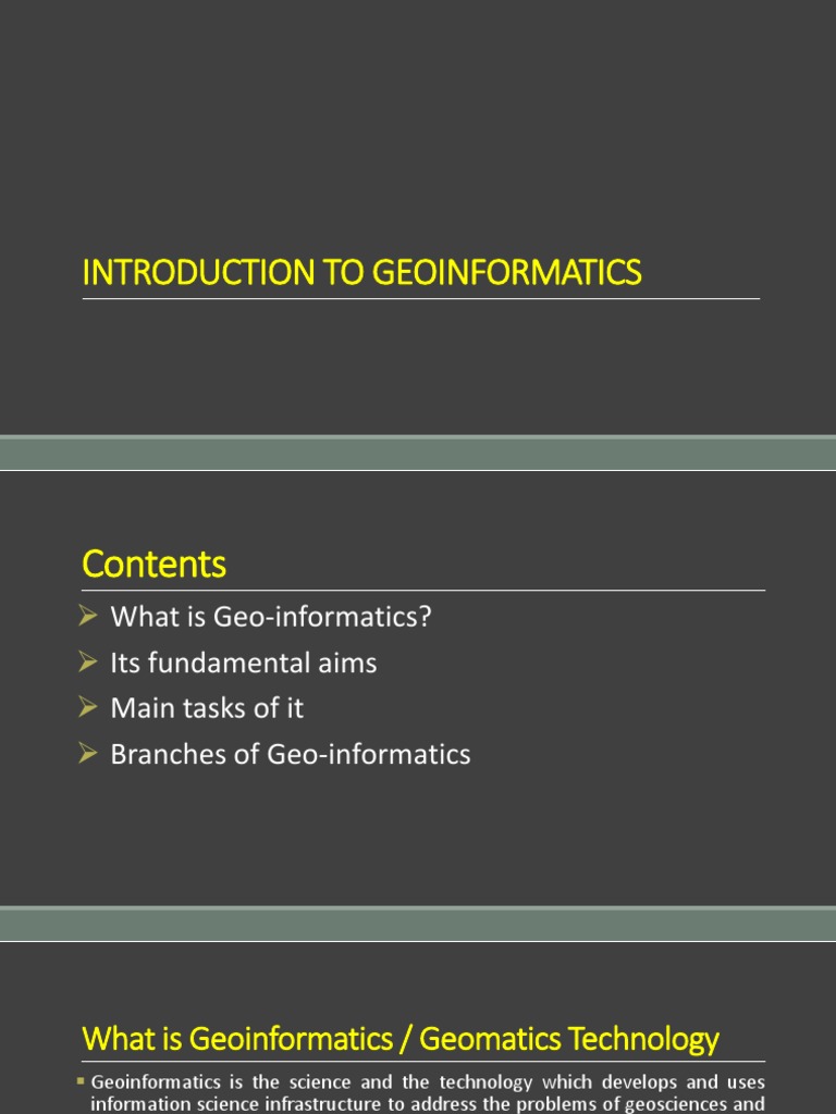 Geoinformatics | PDF | Geomatics | Geographic Information System