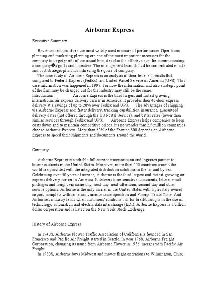 Airborne Express | PDF | United Parcel Service | Cargo