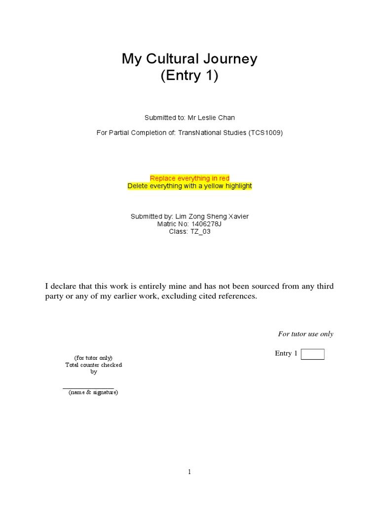 My Cultural Journey: Identity & Challenges | PDF | Communication ...