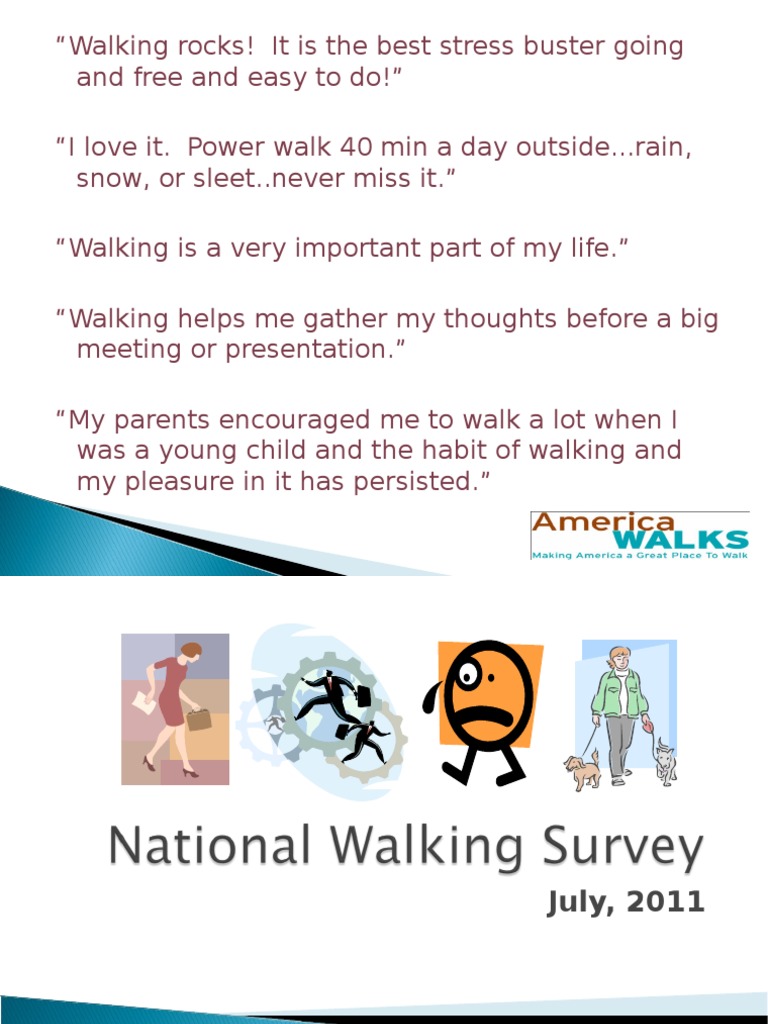 2011 National Walking Survey Presentation | Walking | Sidewalk