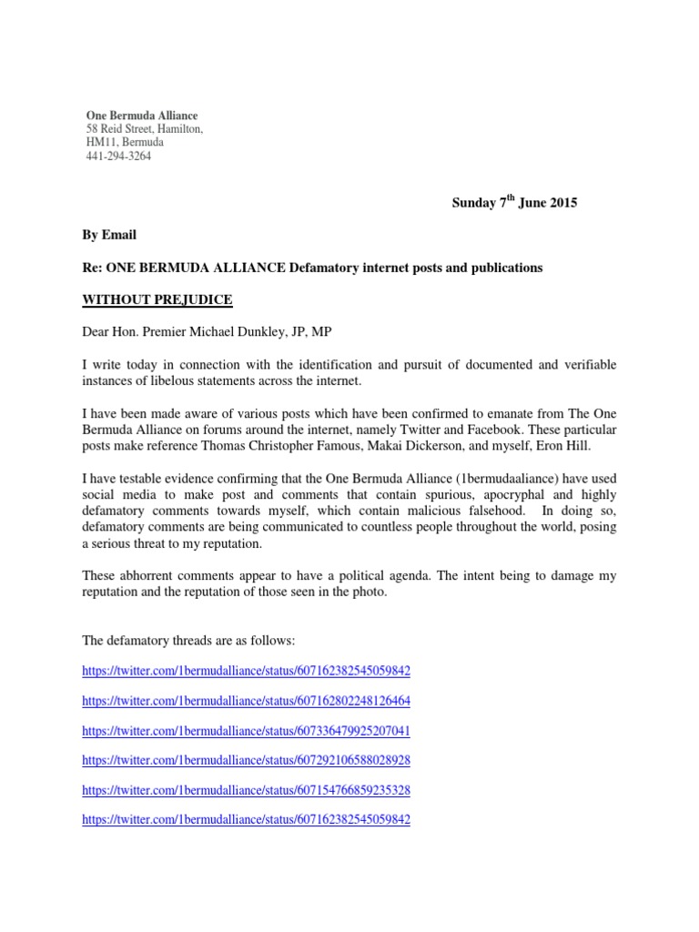 Letter Before Action- Defamation | Defamation | Twitter