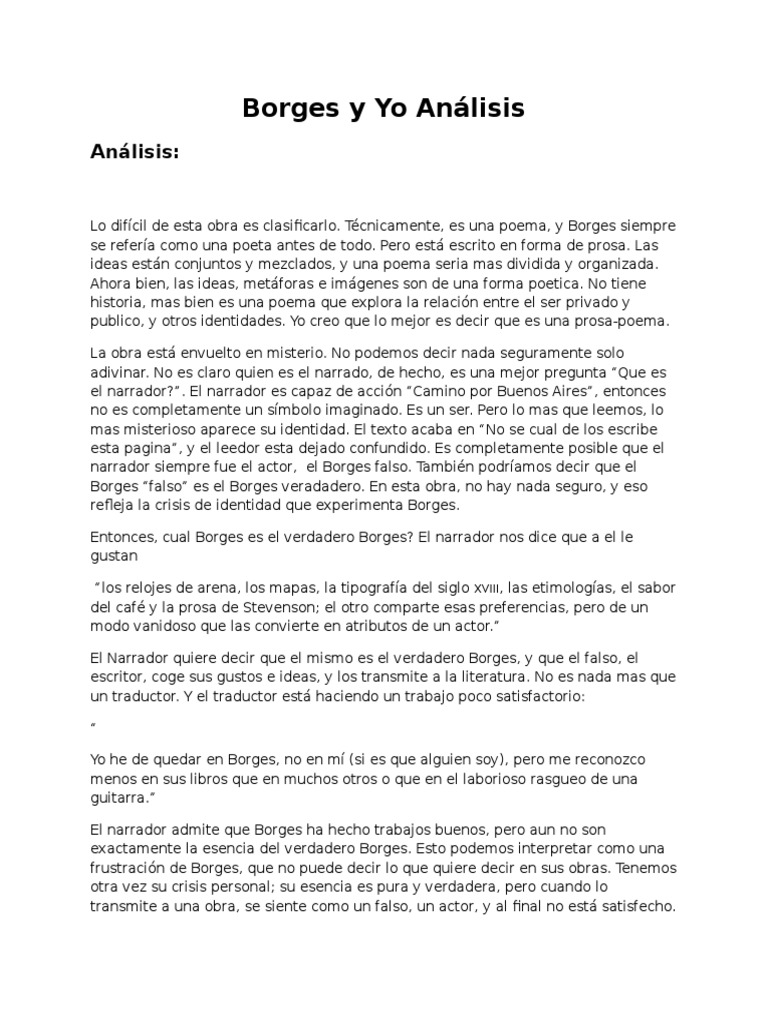Borges y Yo | PDF | Narración | Science