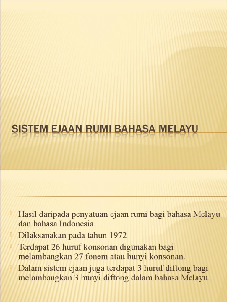 Sistem Ejaan Rumi Bahasa Melayu | PDF