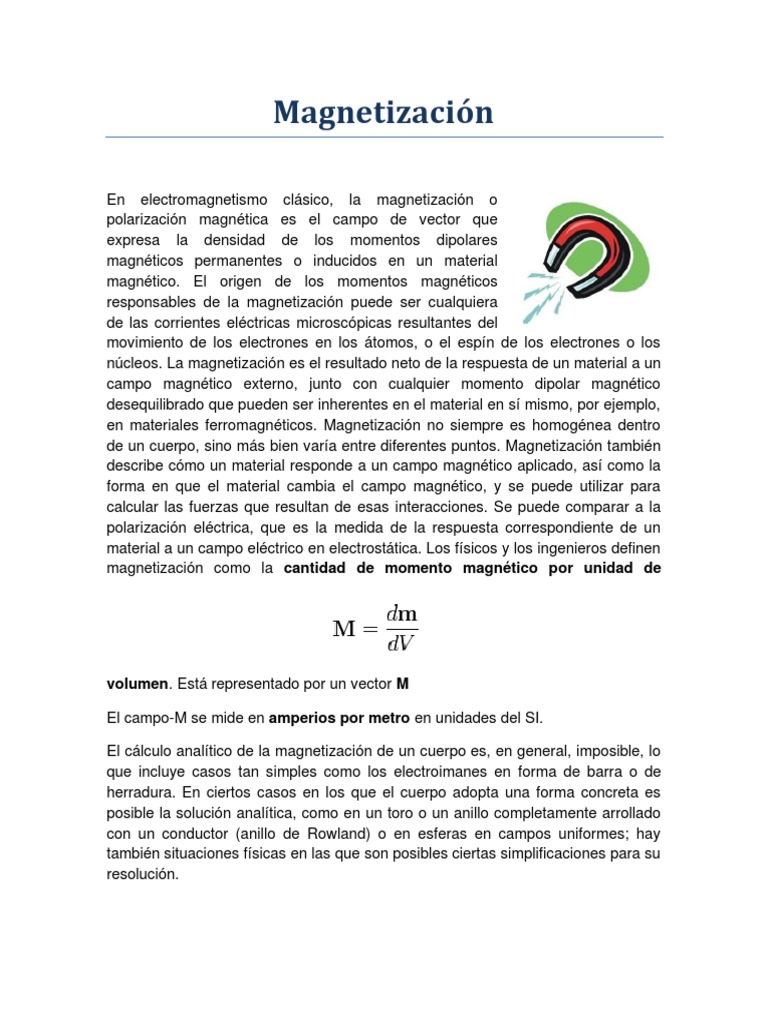 Magnetización y Desmagnetización en Materiales | PDF | Magnetización ...