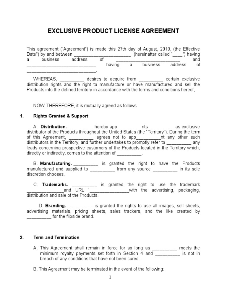 License Agreement Sample | Download Free PDF | Royalty Payment | Indemnity