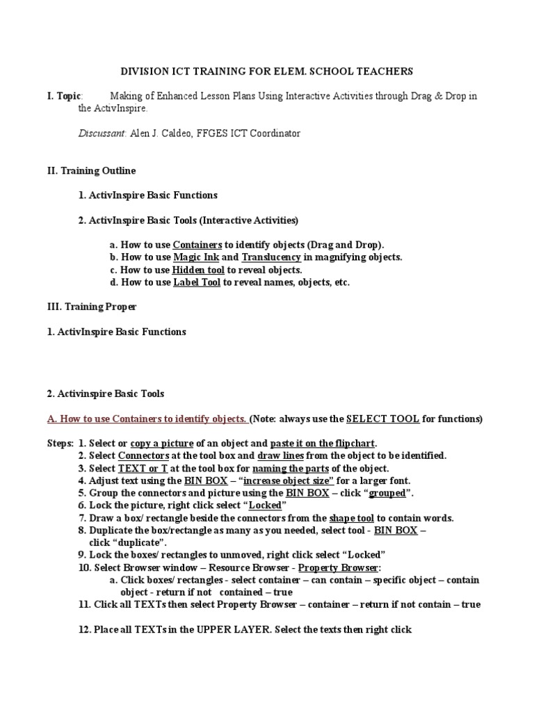 ActivInspire Training for Teachers | PDF | Software | Computing