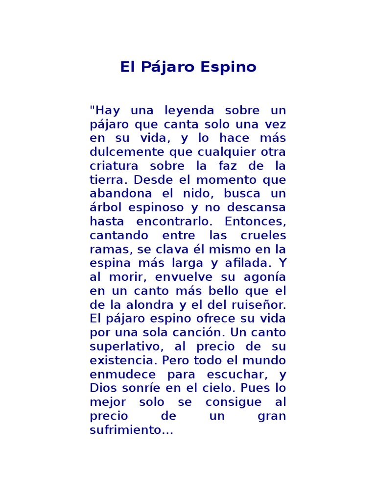 El Pájaro Espino | PDF